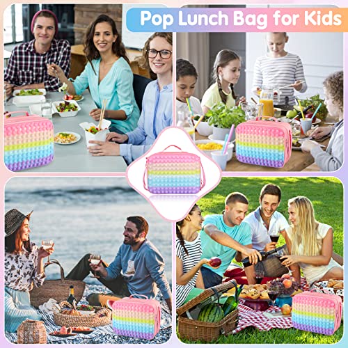 Pop Lunch Box for Girls Kids School Lunch Bag,Back to School Supplies Pop Insulated Lunch Bag Box Tote for Kids School Travel Gifts,School Supplies Office Leakproof Cooler Bag Reusable Lunch Box Girls