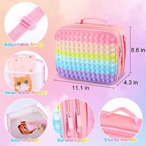 Pop Lunch Box for Girls Kids School Lunch Bag,Back to School Supplies Pop Insulated Lunch Bag Box Tote for Kids School Travel Gifts,School Supplies Office Leakproof Cooler Bag Reusable Lunch Box Girls