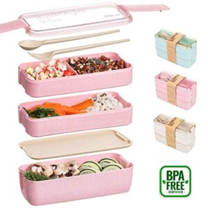 TARLINI Bento Box Lunch Containers- Portable Microwave Japanese Bento Box, Meal Prep Containers For Healthy Food | Tupperware Lunch Box For Adults, Kids, Women, Microwaveable Bowl Plastic Container