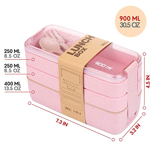 TARLINI Bento Box Lunch Containers- Portable Microwave Japanese Bento Box, Meal Prep Containers For Healthy Food | Tupperware Lunch Box For Adults, Kids, Women, Microwaveable Bowl Plastic Container