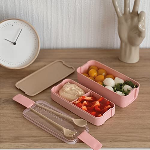 TARLINI Bento Box Lunch Containers- Portable Microwave Japanese Bento Box, Meal Prep Containers For Healthy Food | Tupperware Lunch Box For Adults, Kids, Women, Microwaveable Bowl Plastic Container