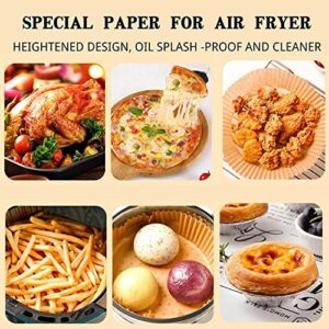 Air Fryer Disposable Paper Liner, 100PCS Non-stick Disposable Liners, Baking Paper for Air Fryer Oil-proof, Water-proof, Food Grade Parchment for Baking Roasting Microwave (100Pcs-6.3 inch)