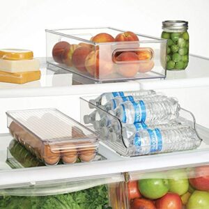 iDesign Recycled Water Bottle Organizer Bin for Kitchen, Basement, Garage Fridge, Set of 1, Clear Plastic