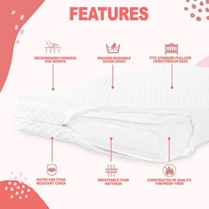 Dream On Me Baby Fairy 5” Foam Crib & Toddler Bed Mattress in a Box, White I Greenguard Gold Certified I JPMA Certified