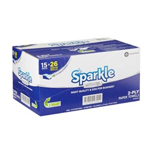 Sparkle 2-Ply Perforated Roll Paper Towels by GP PRO (Georgia-Pacific), White, 2717714, 85 Sheets Per Roll, 15 Rolls Per Case