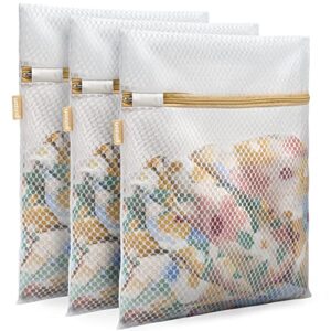 amazon brand – pinzon delicates mesh laundry bags, washing machine wash bags, reusable and durable mesh wash bags for delicates blouse, hosiery, underwear, bra, lingerie baby clothes – 3m