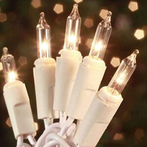 christmas lights 100 count mini clear lights 21ft white wire christmas tree string lights set for outdoor indoor christmas decorations wedding decorations valentines day decor,ul certified (21feet)