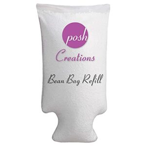 posh creations filling bean bag refill, 100 l, white with ez-pour zipper spout