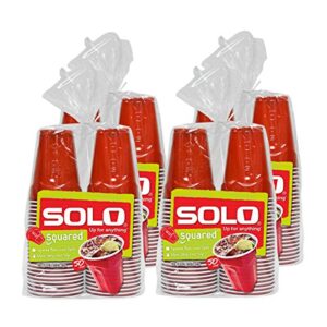 solo cup company red squared plastic party, 18 ounce, 200 count