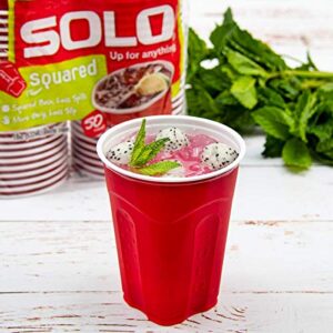 SOLO Cup Company Red Squared Plastic Party, 18 Ounce, 200 Count