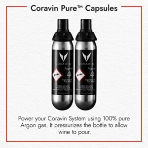 Coravin Pure Capsules - Argon Gas for Coravin Timeless and Coravin Pivot By-the-Glass Wine Saver Systems - Pack of 6