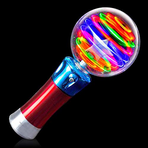 ArtCreativity Light Up Magic Ball Toy Wand for Kids - Flashing LED Wand for Boys and Girls - Thrilling Spinning Light Show - Batteries Included - Fun Gift or Birthday Party Favor - Classroom Prizes