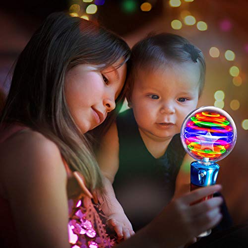 ArtCreativity Light Up Magic Ball Toy Wand for Kids - Flashing LED Wand for Boys and Girls - Thrilling Spinning Light Show - Batteries Included - Fun Gift or Birthday Party Favor - Classroom Prizes