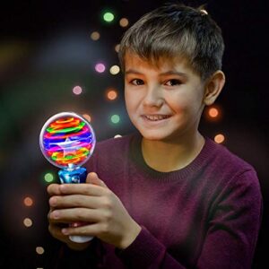 ArtCreativity Light Up Magic Ball Toy Wand for Kids - Flashing LED Wand for Boys and Girls - Thrilling Spinning Light Show - Batteries Included - Fun Gift or Birthday Party Favor - Classroom Prizes