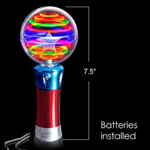 ArtCreativity Light Up Magic Ball Toy Wand for Kids - Flashing LED Wand for Boys and Girls - Thrilling Spinning Light Show - Batteries Included - Fun Gift or Birthday Party Favor - Classroom Prizes