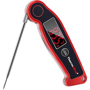 thermopro tp19 waterproof digital meat thermometer for grilling with ambidextrous backlit & thermocouple instant read kitchen cooking food thermometer for candy water oil bbq grill smoker