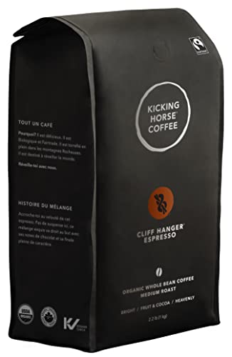 Kicking Horse Coffee, Cliff Hanger Espresso, Medium Roast, Whole Bean, 2.2 Pound - Certified Organic, Fairtrade, 35.2 Ounce