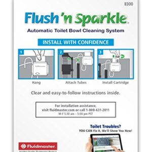 Fluidmaster 8300 Flush 'n Sparkle Automatic Toilet Bowl Cleaning System with Bleach Cartridge