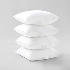 18x18 Pillow Inserts Pack of 4 - White Throw Pillows, Throw Pillow Inserts for Decorative Pillow Covers, Throw Pillows for Bed, Couch Pillows for Living Room, Throw Pillows for Couch, Fluffy Pillows