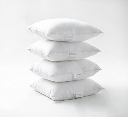 18x18 Pillow Inserts Pack of 4 - White Throw Pillows, Throw Pillow Inserts for Decorative Pillow Covers, Throw Pillows for Bed, Couch Pillows for Living Room, Throw Pillows for Couch, Fluffy Pillows