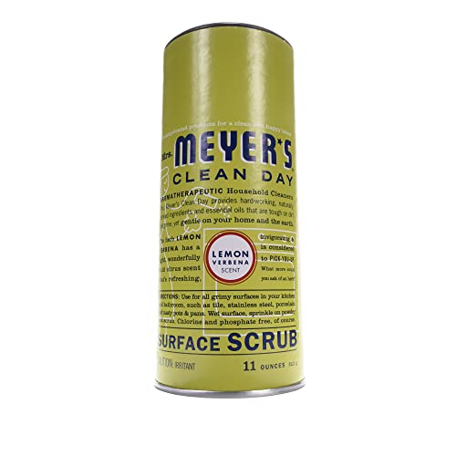 Mrs. Meyer's Multi-Surface Scrub, Non-Scratch Powder Cleaner, Removes Grime on Kitchen and Bathroom Surfaces, Lemon Verbena, 11 oz