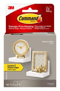 command display ledges, quartz, 2-ledges, 8-medium foam strips (hom23q-2es), great for dorm decor