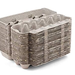 Blank Natural Pulp Egg Cartons Holds Up to Twelve Eggs - 1 Dozen - Strong Sturdy Egg Crate Carboard Material Perfect For Storing Extra Eggs (25 Pieces) by MT Products - Made in The USA