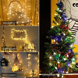 Yummuely Star Lights Star String Lights 10Ft 20 LED Star Fairy Lights Battery Operated Waterproof Indoor Outdoor Twinkle Christmas Lights for Bedroom Party Wedding Xmas Tree Decoration (Warm White)