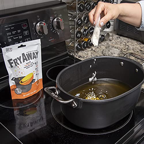 FryAway Deep Fry Waste Cooking Oil Solidifier Powder, 100% Plant-Based Cooking Oil Disposal, Solidifies Up to 8 Cups of Oil per use, (2ct per Package, 16 Cups/4 Liters)