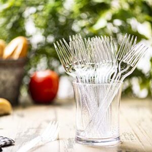 [300 Pack] Heavyweight Disposable Clear Plastic Forks