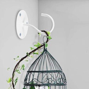 Yzerel Ceiling Hooks for Hanging Plants - Metal Plant Bracket Iron Wall Mount Lanterns Hangers for Hanging Bird Feeders, Lanterns, Wind Chimes, Planters, Outdoor Decoration Hooks（2pack） (White)