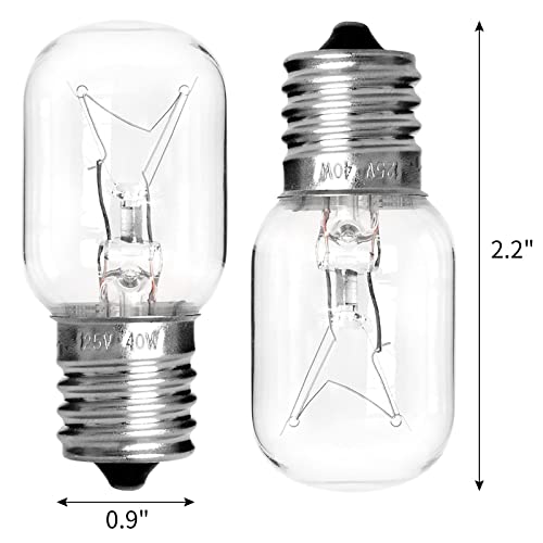 Microwave Light Bulb for GE Kenmore Whirlpool LG Microwave, E17 Base Kei 125V 40W, WB25x10030 Microwave Light Bulbs Under Hood Replace for 8206232A, 2Pcs