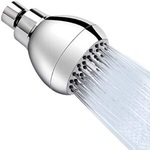 high pressure shower head 3 inches anti-clog anti-leak fixed showerhead chrome with adjustable swivel brass ball joint for relaxing and comfortable shower experience aisoso