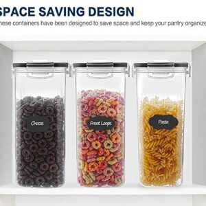 Cereal Container Set, MCIRCO Airtight Food Storage Containers ((4L /135.2oz) Set of 6, BPA Free Cereal Dispensers with Measuring Tools