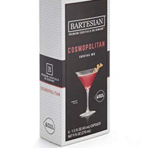 Bartesian Cosmopolitan Cocktail Mixer Capsules, Pack of 6 Cocktail Capsules, for Bartesian Premium Cocktail Maker (55352)