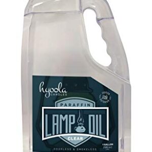 Hyoola Liquid Paraffin Lamp Oil - Clear Smokeless, Odorless, Ultra Clean Burning Fuel for Indoor and Outdoor Use - 1 Gallon