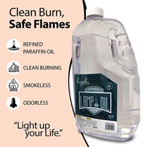 Hyoola Liquid Paraffin Lamp Oil - Clear Smokeless, Odorless, Ultra Clean Burning Fuel for Indoor and Outdoor Use - 1 Gallon