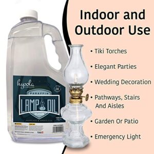 Hyoola Liquid Paraffin Lamp Oil - Clear Smokeless, Odorless, Ultra Clean Burning Fuel for Indoor and Outdoor Use - 1 Gallon