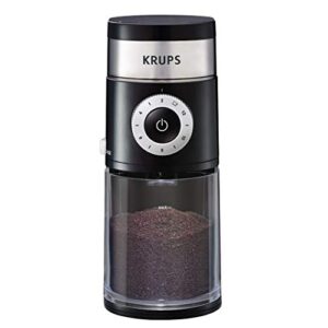 krups precision grinder flat burr coffee for drip/espresso/pourover/coldbrew, 12 cup, black