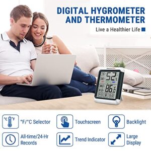 ThermoPro TP55 Digital Hygrometer Indoor Thermometer Humidity Gauge with Large Touchscreen and Backlight Temperature Humidity Monitor