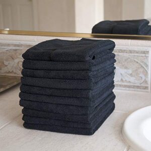 Eurow Microfiber Salon Towels, 16 by 29 Inches, Black, Pack of 10