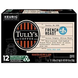 Tully's Coffee French Roast Keurig Single-Serve K-Cup Pods, Dark Roast Coffee, 12 Count