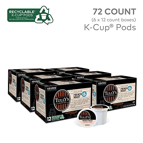 Tully's Coffee French Roast Keurig Single-Serve K-Cup Pods, Dark Roast Coffee, 12 Count