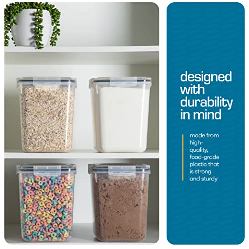 STOREGANIZE Flour And Sugar Containers Airtight (5.3L/4pk) Great Flour Sugar Canisters Sets For The Kitchen pantry, Large Food Storage Containers With Lids Airtight, BPA Free Sugar Flour Container Set