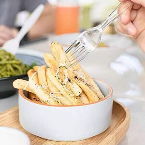 200 Count Clear Disposable Plastic Forks, Heavy Weight Disposable Forks Plastic Utensils for Parties, Picnics, Big Event, Daily Use