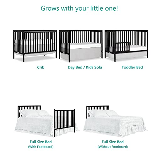 Dream On Me Synergy 5-In-1 Convertible Crib In Black, Greenguard Gold Certified