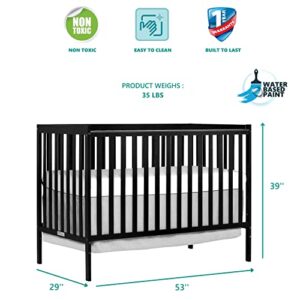 Dream On Me Synergy 5-In-1 Convertible Crib In Black, Greenguard Gold Certified