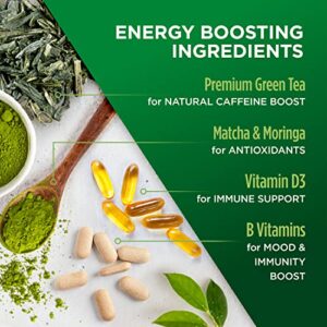 VitaCup Green Tea Pods, Enhance Energy & Detox with Matcha, Moringa, B Vitamins, D3, Keto, Paleo, Vegan, Recyclable Single Serve Pod, Compatible with Keurig K-Cup Brewers,16 Ct