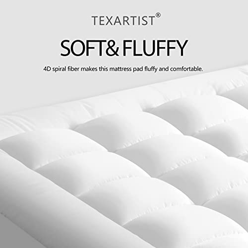 TEXARTIST Queen Mattress Pad Cover Cooling Mattress Topper Pillow Top Mattress Cover Quilted Fitted Mattress Protector with 8-21 Inch Deep Pocket