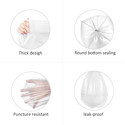 2.6 Gallon Strong Trash Bags Garbage Bags by Teivio, Bathroom Trash Can Bin Liners, Small Plastic Bags for Home Office Kitchen,fit 10 Liter, 2,2.5,3 Gal, Clear, (80 Counts)